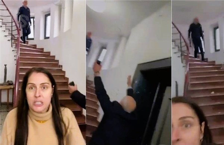 Me shandan në dorë, pamjet kur babai i Elias zbret shkallët, Leka ... Me shandan në dorë, pamjet kur babai i Elias zbret shkallët, Leka ...